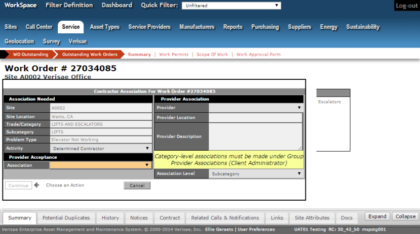 Outstanding Work Orders
